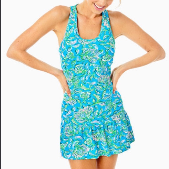 Lilly Pulitzer | Dresses | Upf 5 Luxletic Mixed Doubles Dress Cumulus ...